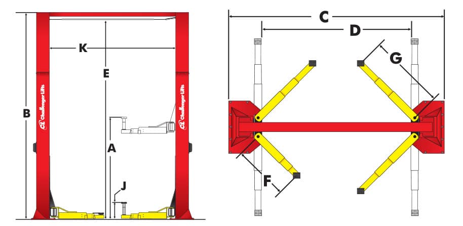 Challenger Lifts (USA) CL12 12,000 lbs 2 Post Lift